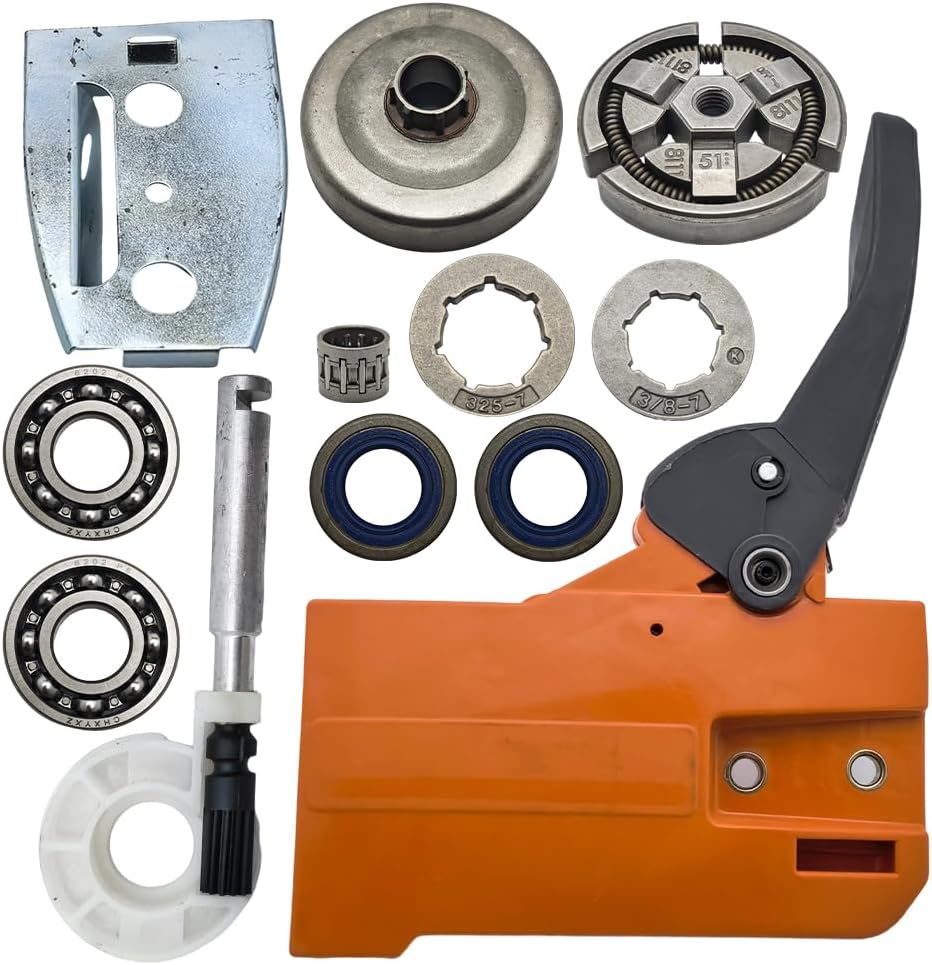Amazon.com : RUURUU Clutch Drum Side Cover Chain Brake Handle Oil Pump ...