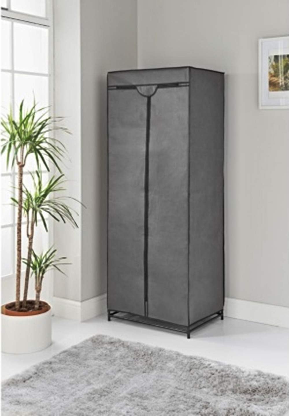 scotrade Elegent Spaceways Double Canvas Strong Plastic Frame Wardrobe ...