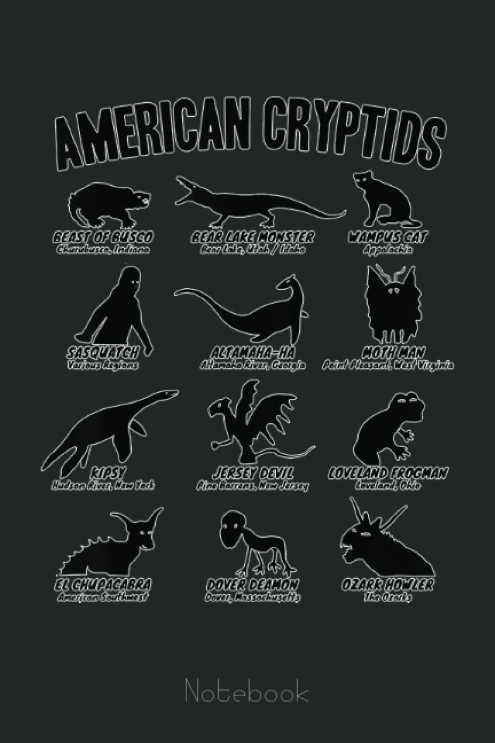 American Cryptids (Cryptozoology Chart) Notebook: Transaction Log ...