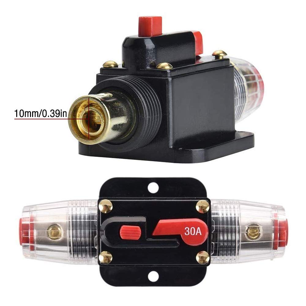 Gobesty 30 Amp Circuit Breaker, Inline Fuse Holder 12V-24V Dc 30 Amp ...