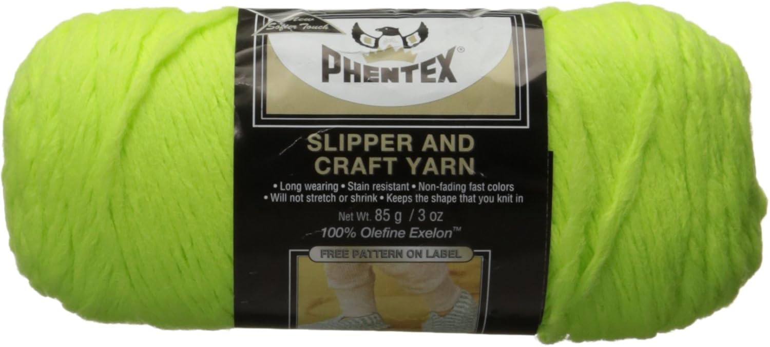 Amazon.com: Spinrite Phentex Slipper and Craft Yarn, Neon Yellow