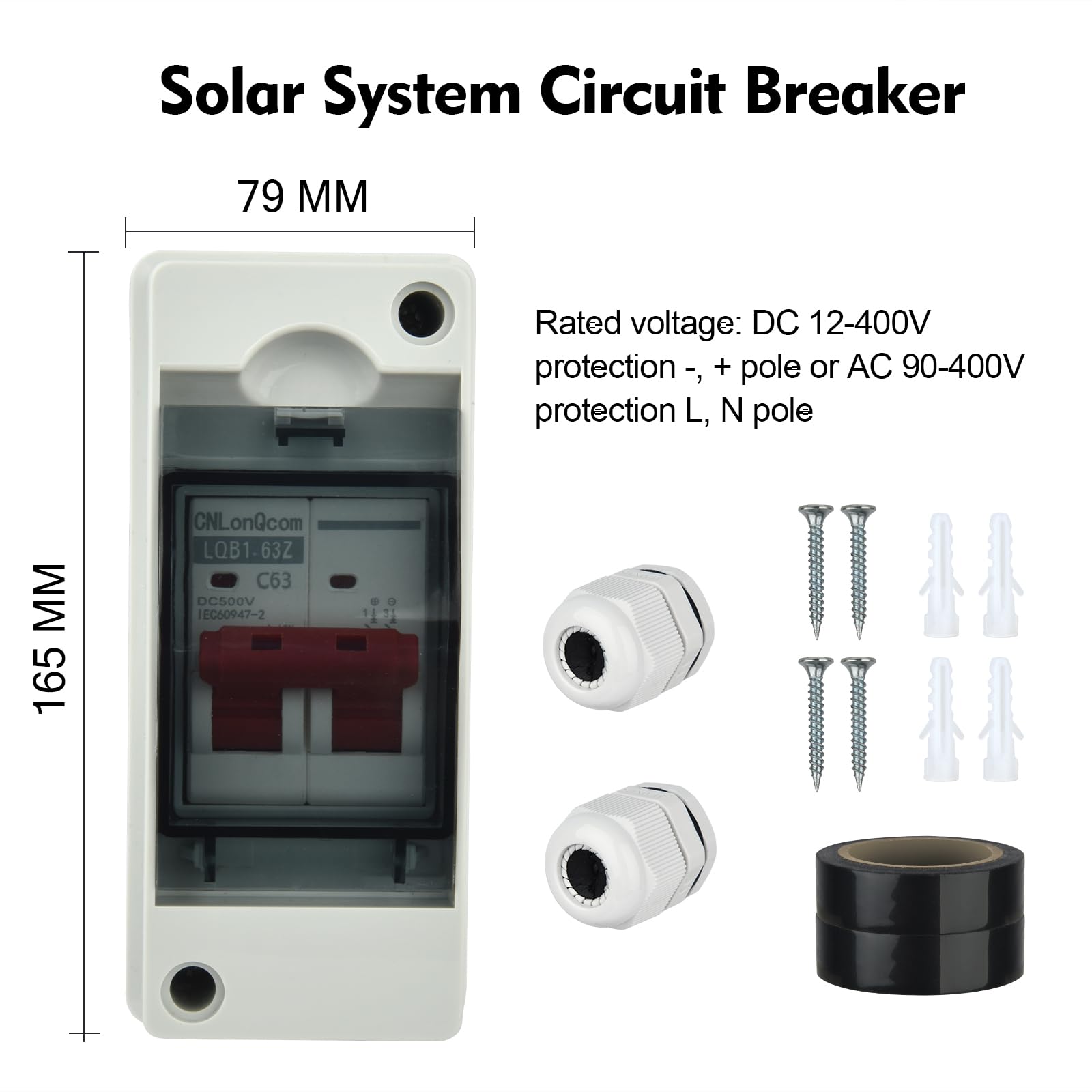 Rich Solar Breakers SUMRET DC1000V Solar Circuit Breaker 15-60A PV ...