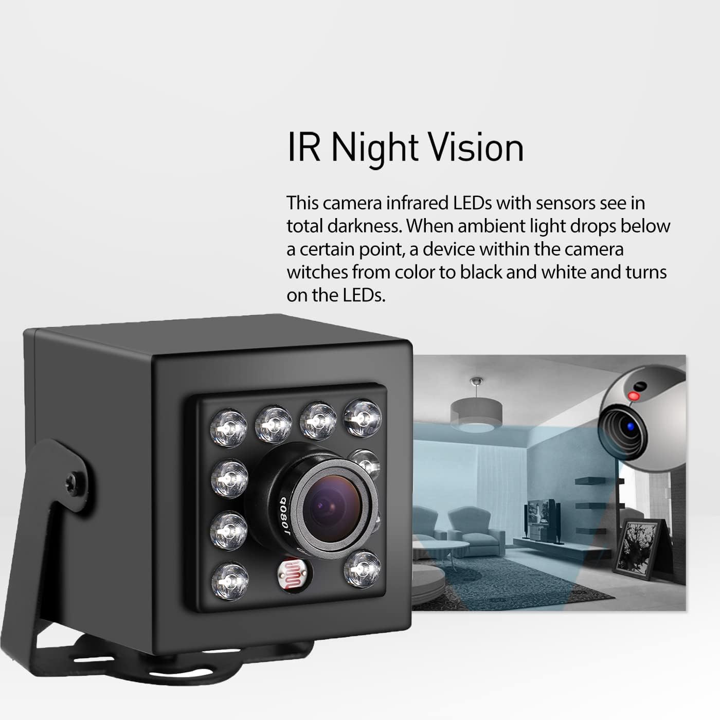 Mini POE IP Camera, HD 5MP 3.6mm Lens Indoor Security Camera 10PCS LEDs ...
