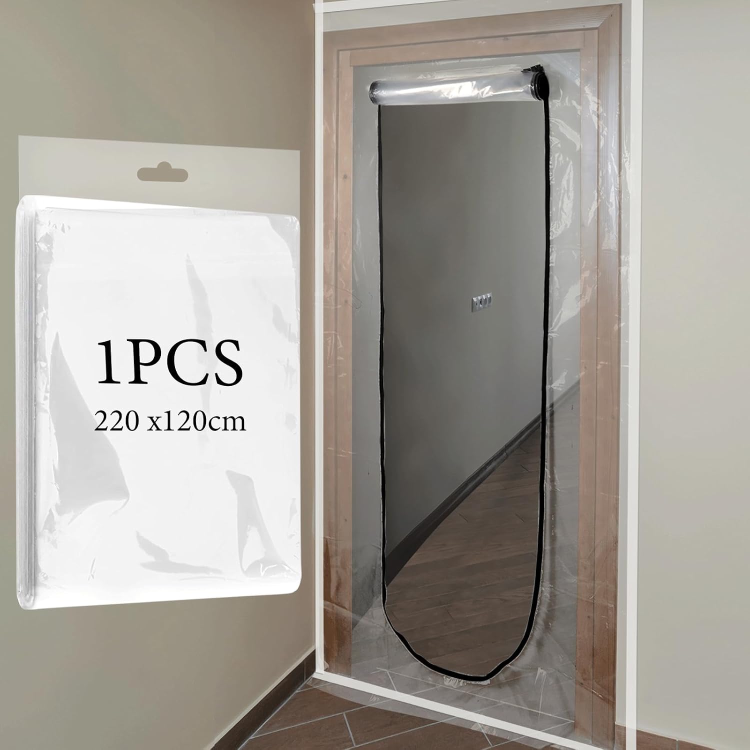 Les-Theresa Temporary Door Dust Sheet Protector with Zip 1.2X2.2M U ...