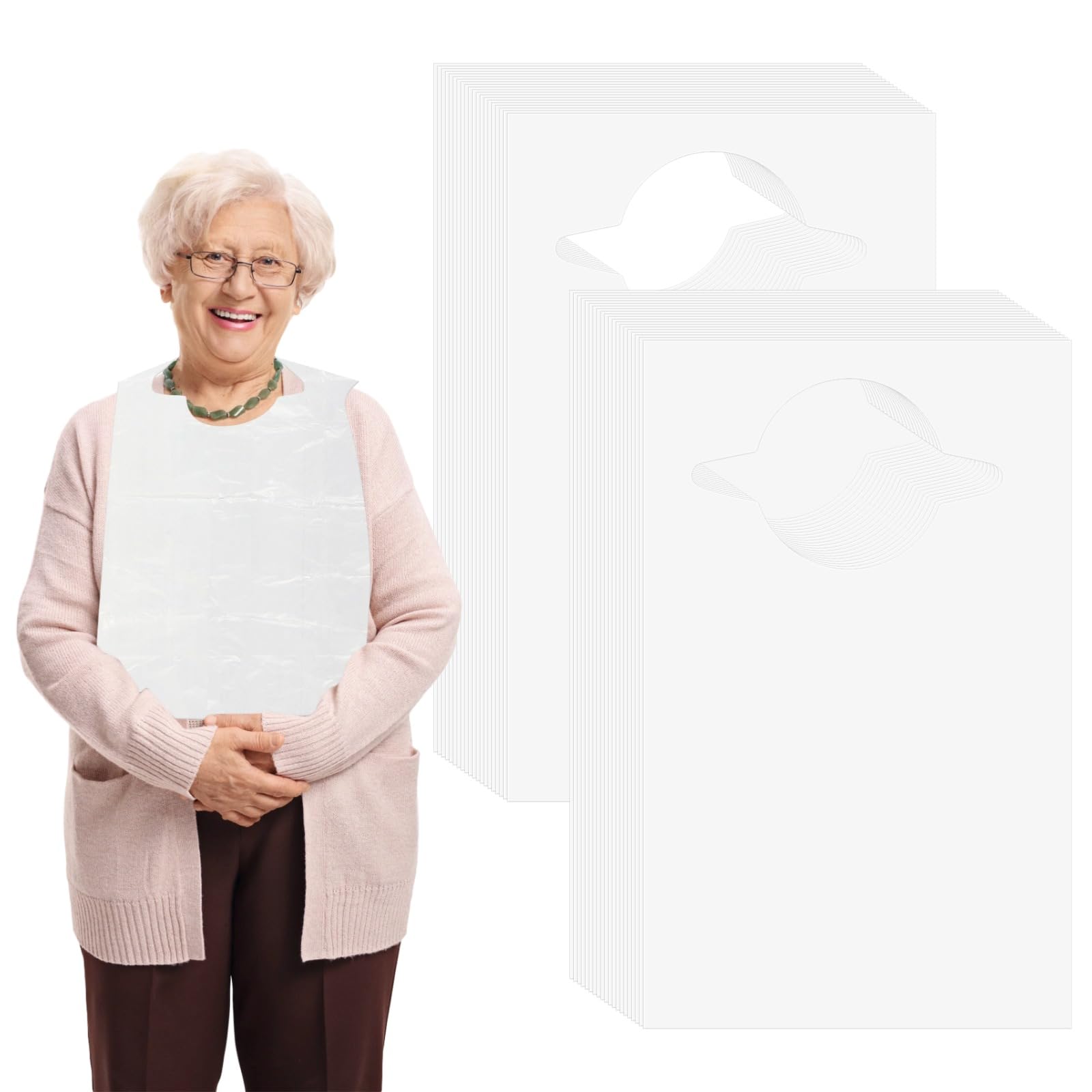 Amazon.com : OMISTAR Disposable Adult Bibs (200 PCS), 23.6×14.4 Inches ...