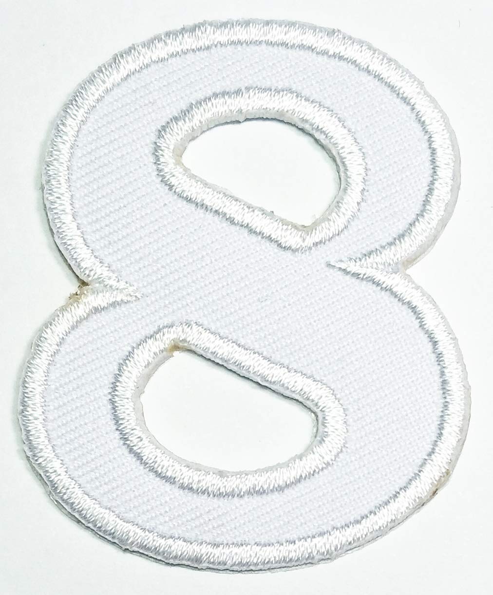 PARITA Number 0 To 9 Patch 2 INCH White Arabic Number 8 Patch parita-number-0-to-9-patch-2-inch-white-arabic-number-8-patch
