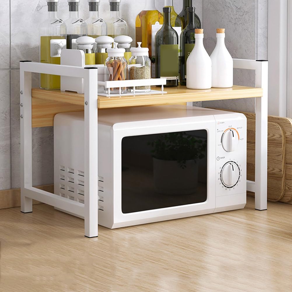 Microwave Shelf 2 Tiers, Microwave Oven Rack for Kitchen Counter, Free ...