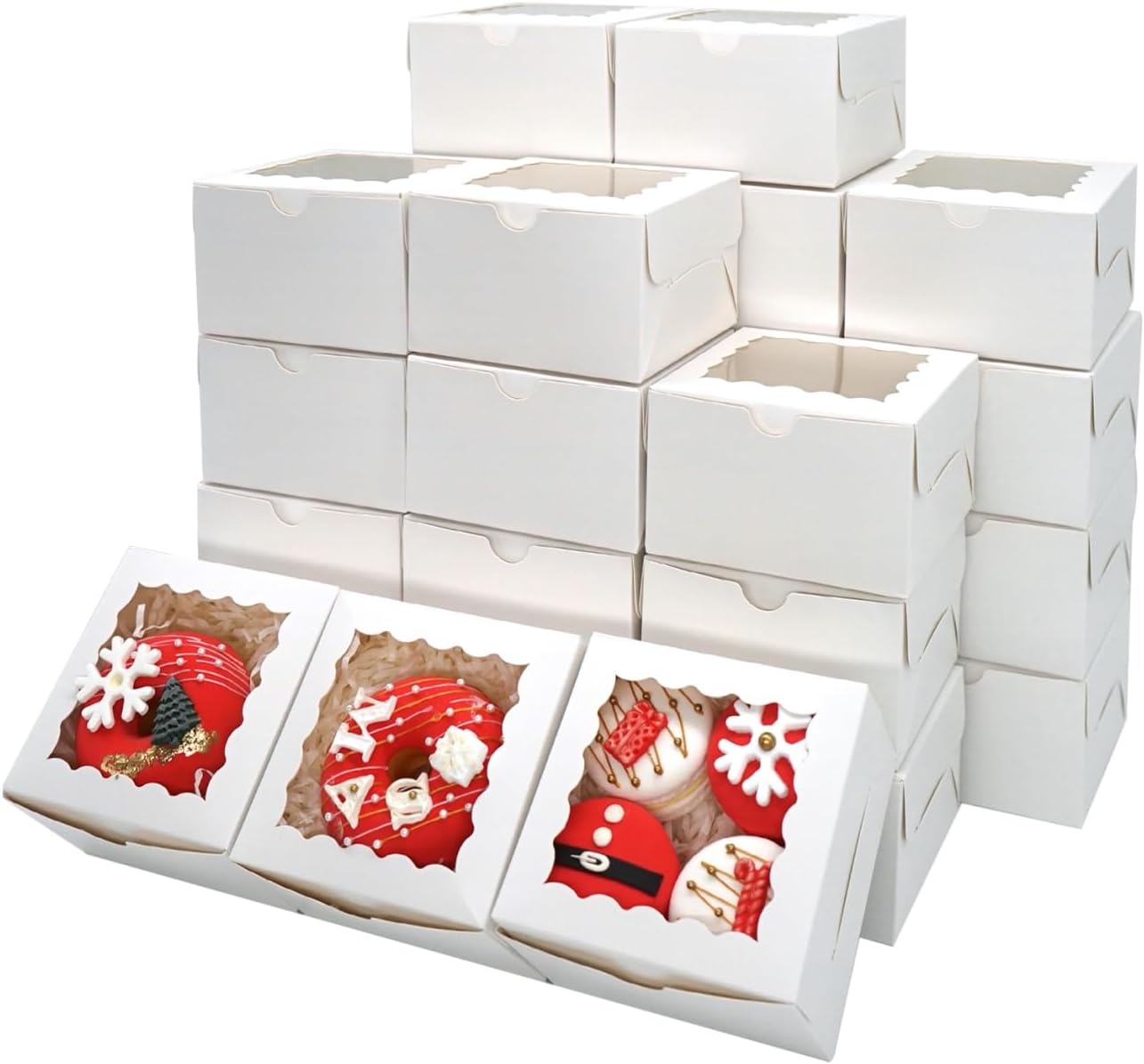 Amazon.com: XINHPKGG 100pcs Cookie Boxes 4x4x2.5 Inches: Bakery Boxes ...