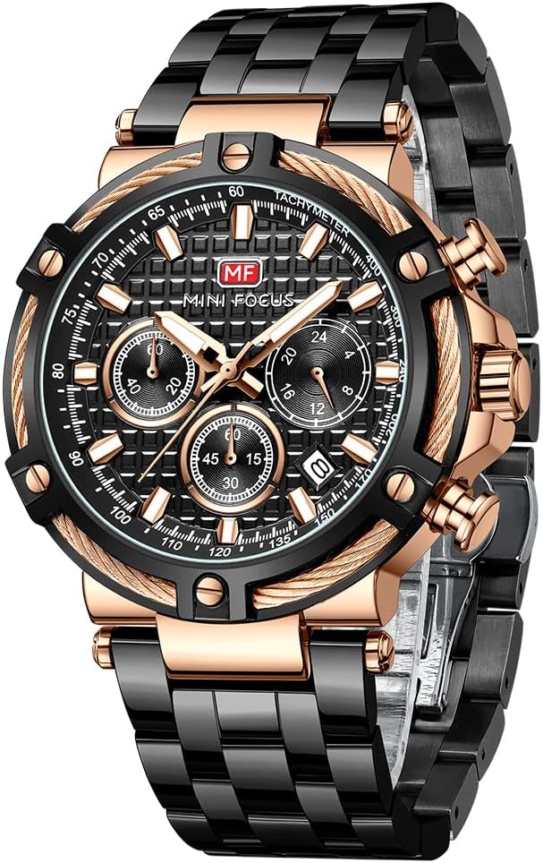 Amazon.com: MF MINI FOCUS Business Men Watches (Chronograph/Waterproof ...