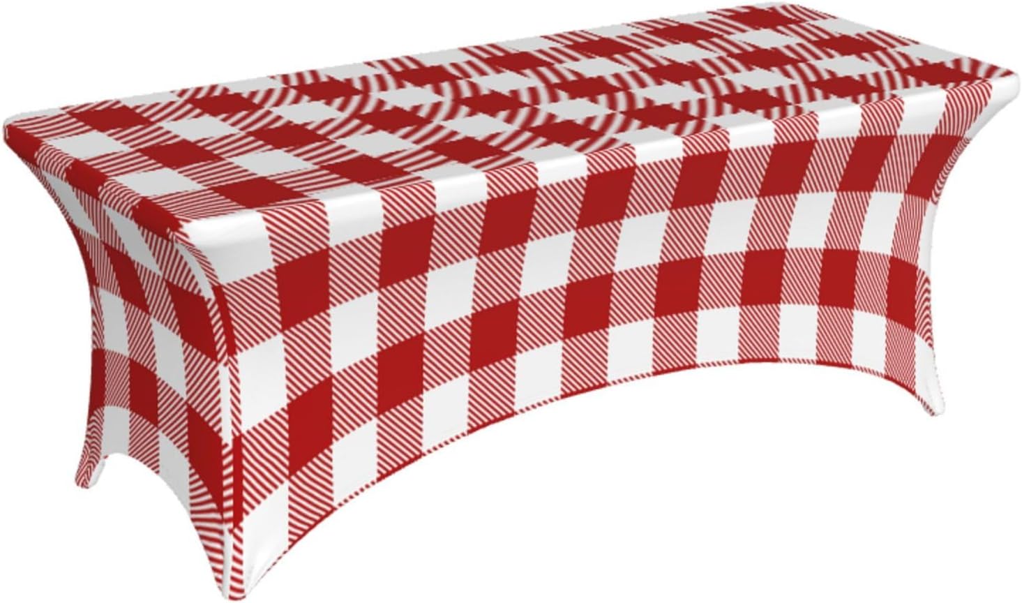 Amazon.com: XBFCDN Buffalo Plaid Red and White 6 Ft Elastic Table Cover ...