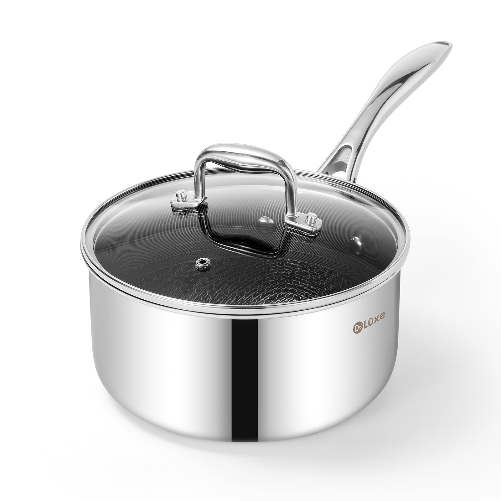 Amazon.com: DELUXE Hybrid Nonstick 3-Quart Saucepan with Tempered Glass ...