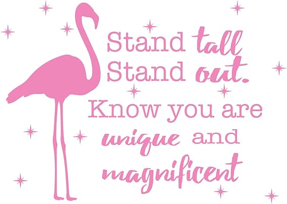 Amazon.com: Flamingo Stand Out Stand Tall Wall Decal is a Vinyl Wall ...