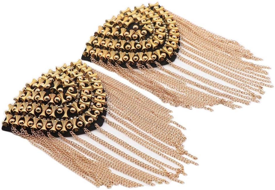 Amazon.com: Beaded Crystal Shoulder Patches Motifs Fringe Tassel ...