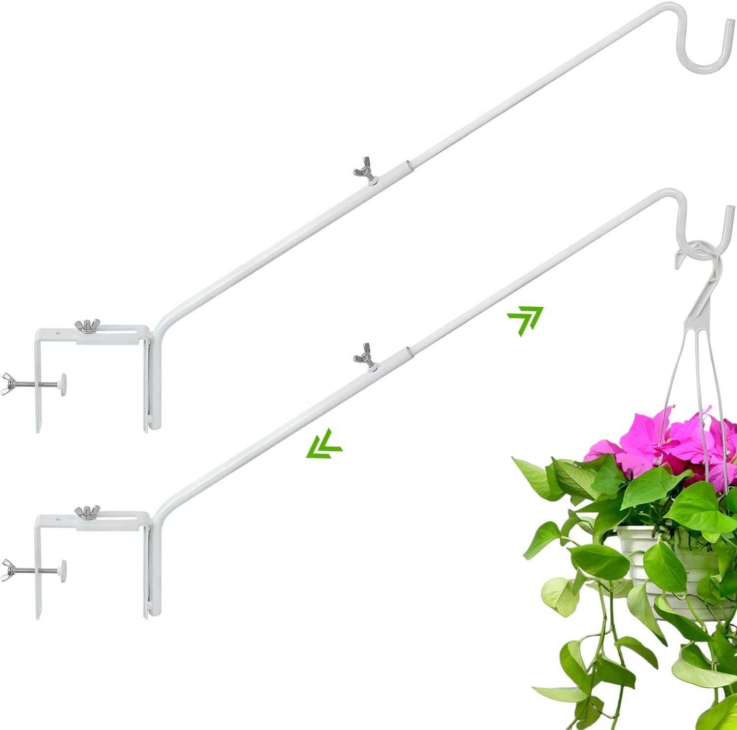 Amazon.com: moonoom 2 Pack Adjustable Vinyl Fence Hooks,5 x 10 Inches ...