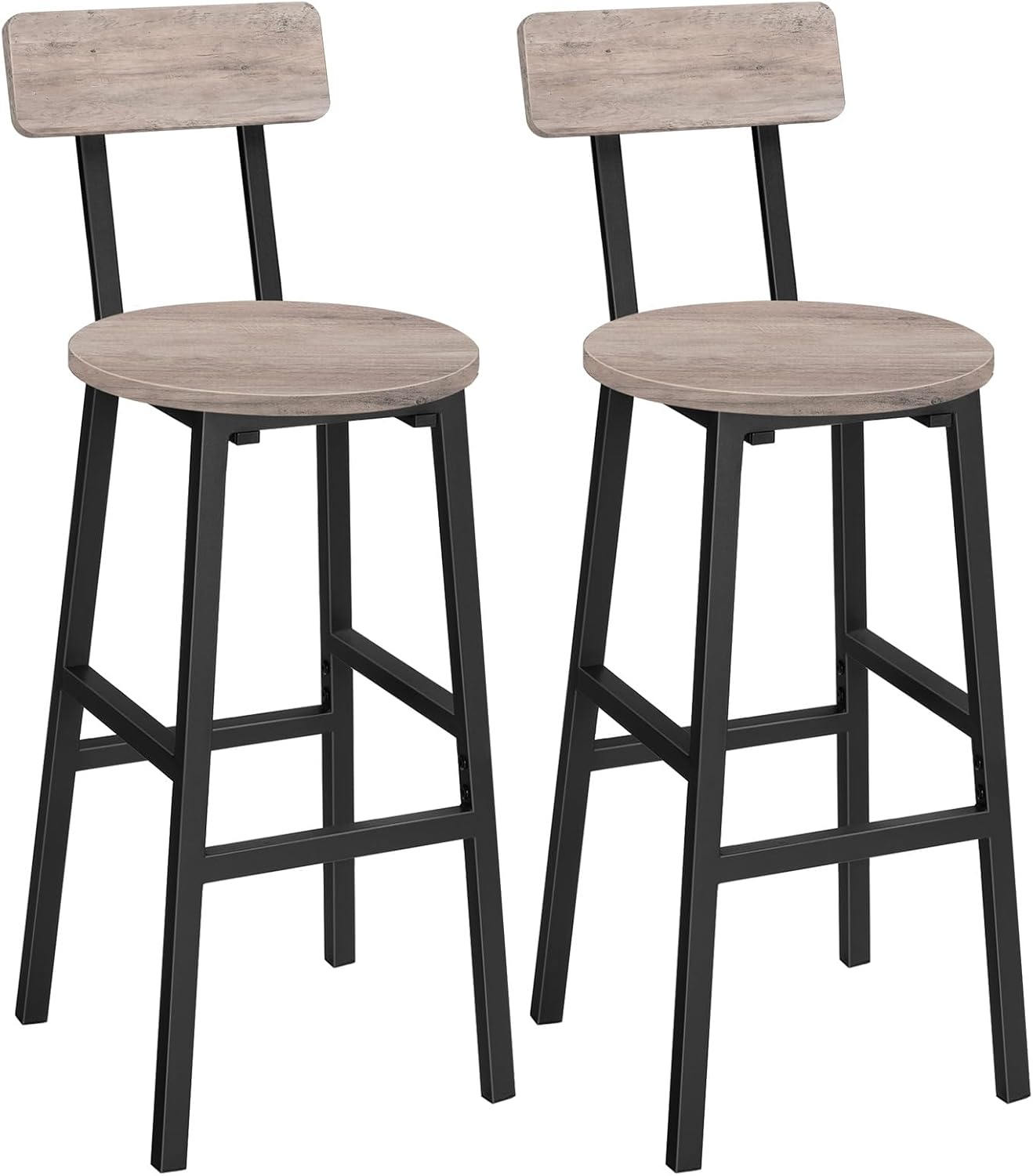 Amazon.com: MAHANCRIS Bar Stools, Set of 2 Round Bar Chairs, 24.4 ...