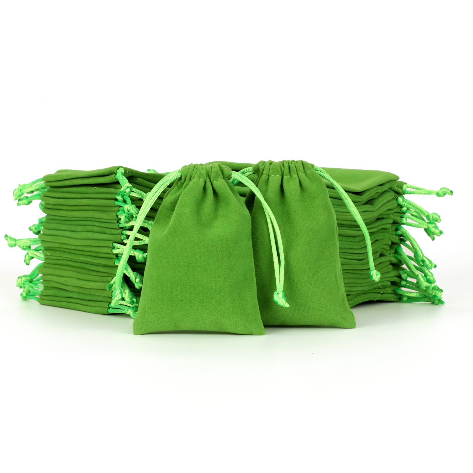 Amazon.com: Tapleap Velvet Cloth Drawstring Bag, Green 3x4 inches ...