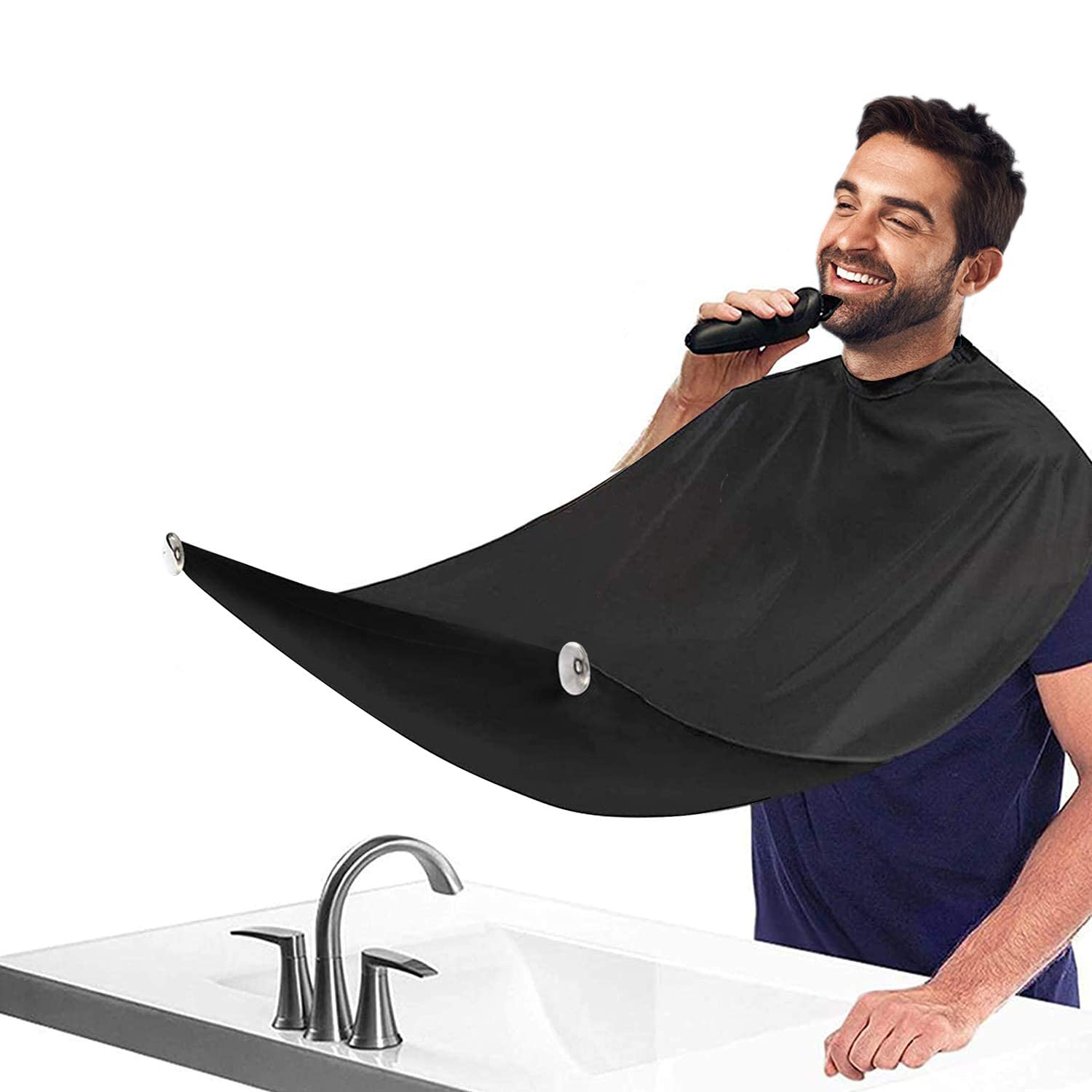 Beard Apron,Waterproof Cape with Mirror Suction Cups, Easy Clean Hair ...