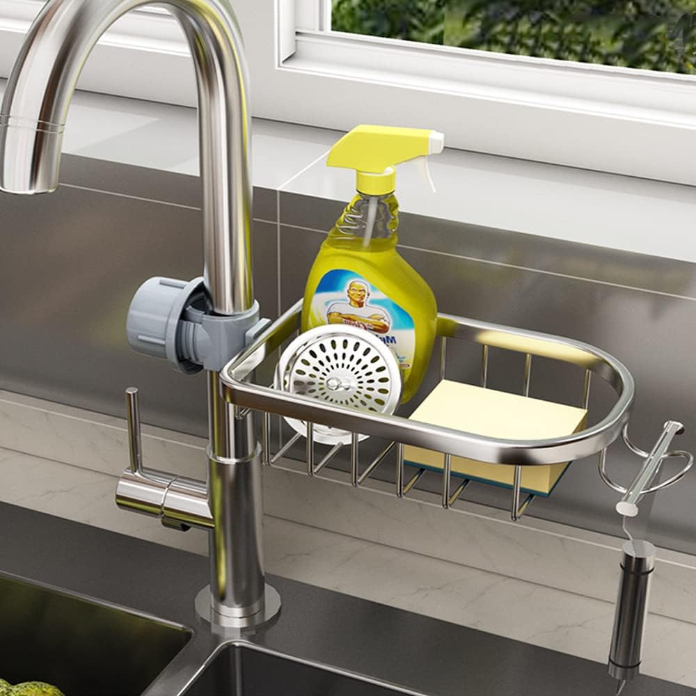 Amazon.com - WINGSIGHT Faucet Sponge Holder Upgraded Kitchen Sink Caddy ...