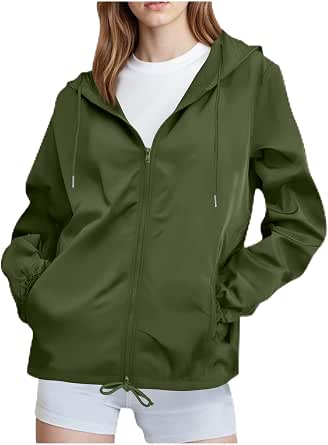 Amazon.com: Rain Jacket Women Thin Lightweight Waterproof Raincoats ...