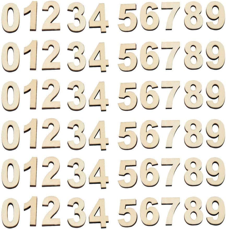 Amazon.com: JKJF Wooden Number Unfinished Wood Sticker for DIY Craft, 0 ...