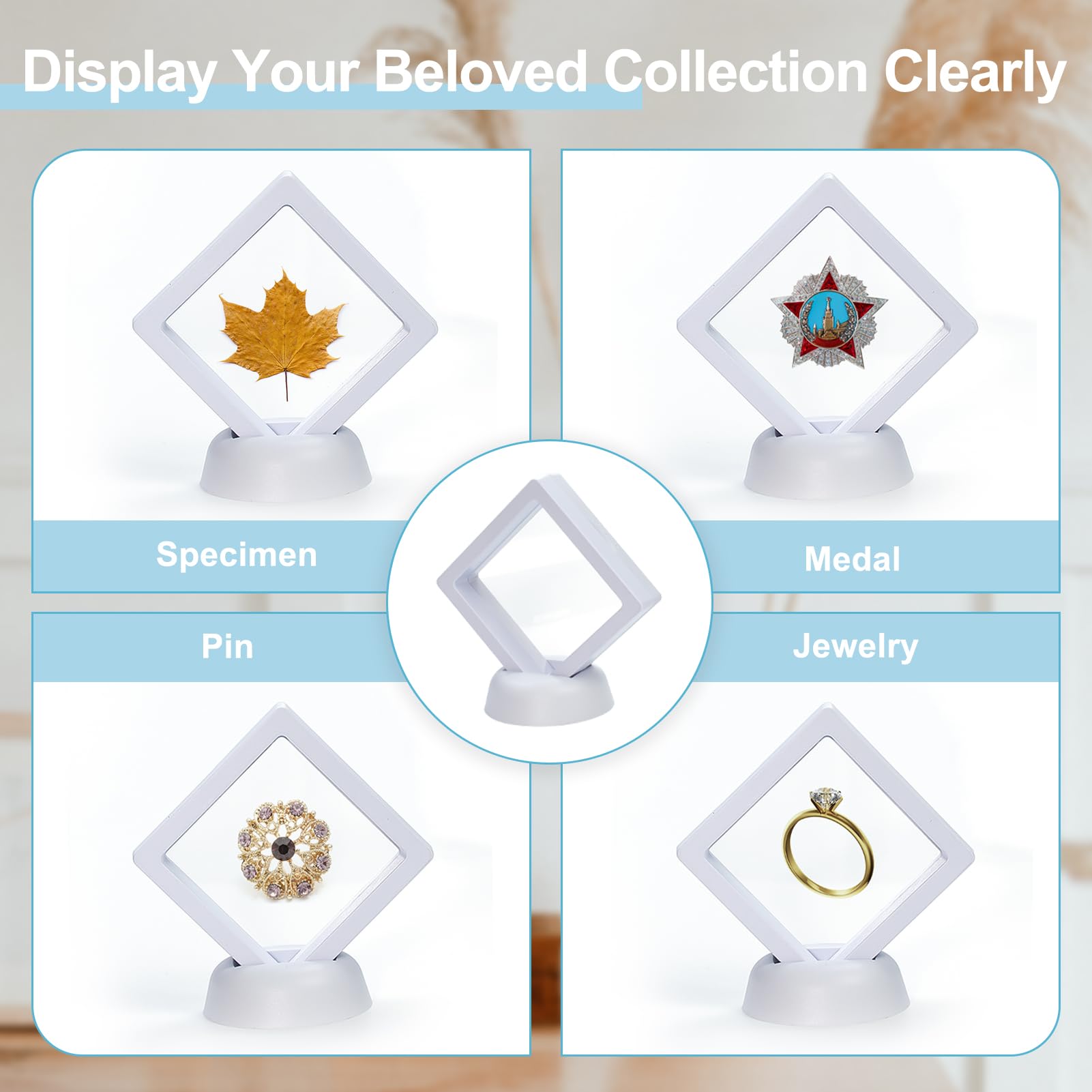 ABS Plastic Display Boxes KMOTASUO 3D Floating Display Cases - 12-Pack ...