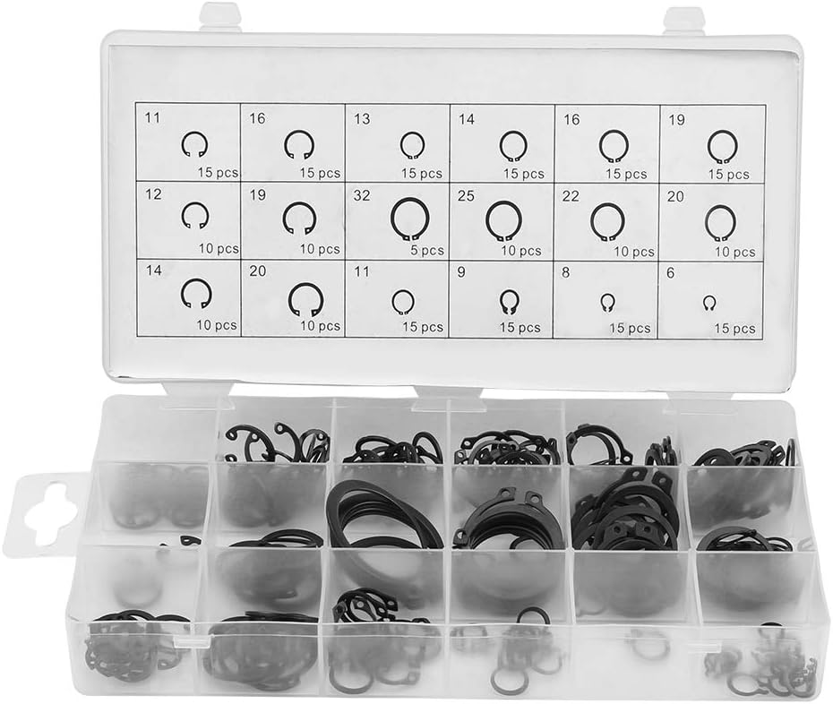 Amazon.com: GB895.1 65Mn Φ4-Φ20 Hole Steel Wire Ring Snap Ring Set,Bearing Stop Ring Assortment ...