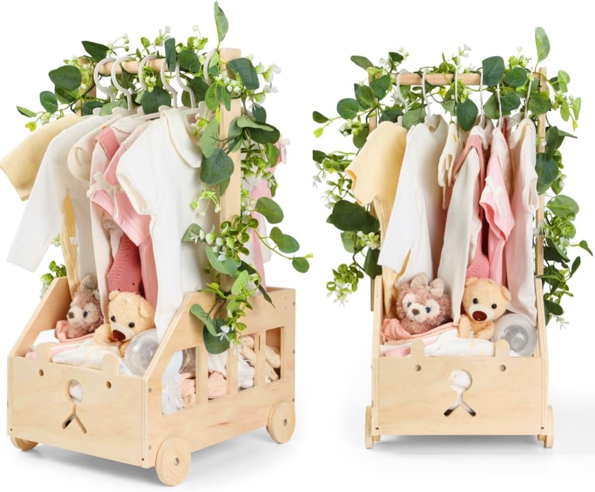 Amazon.com : Melowins Wooden Baby Shower Crate Closet with Pushable ...