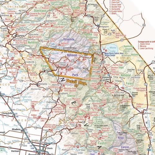 Snapklik.com : Benchmark Maps: California Recreation Wall Map