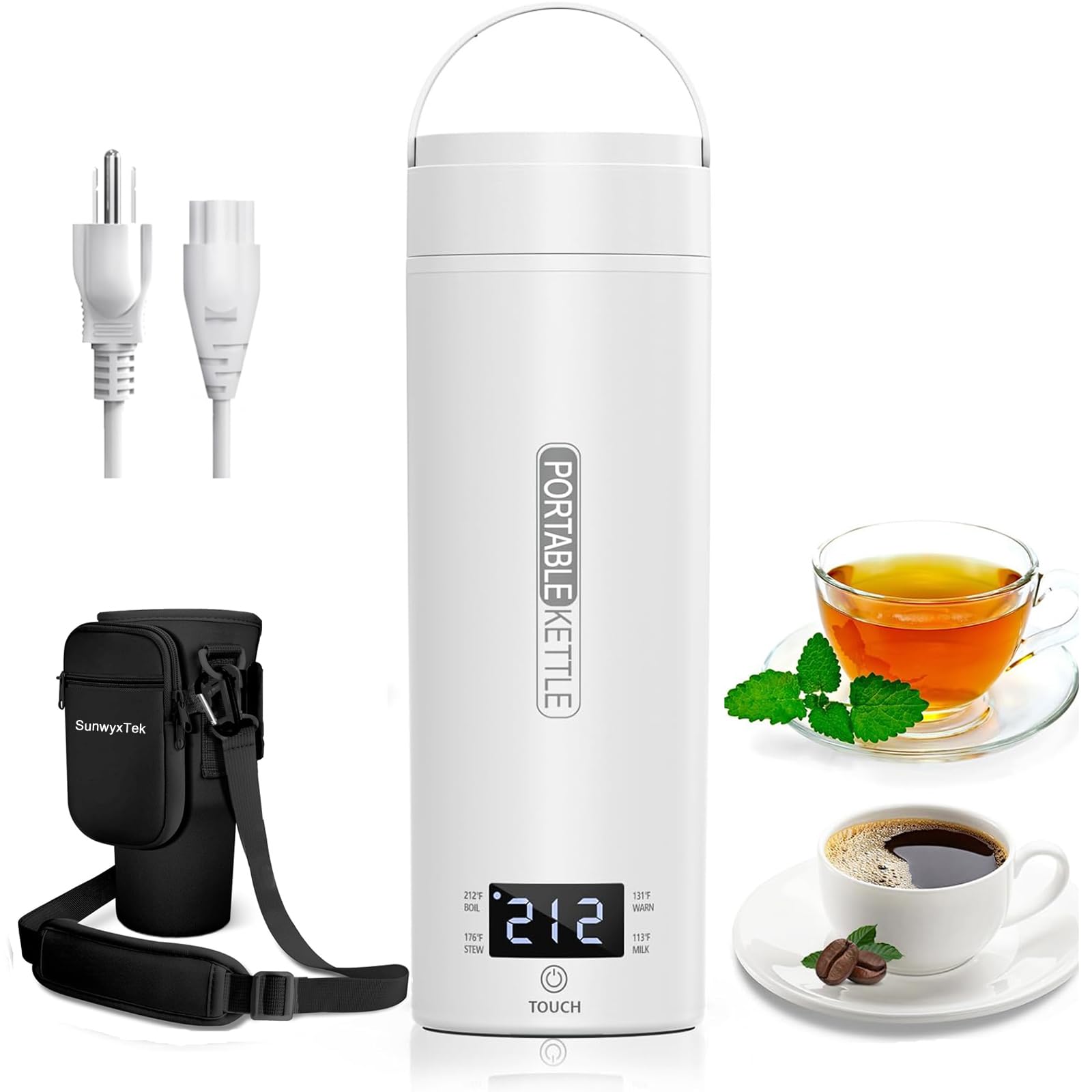 Amazon.com: Portable Electric Kettle for Travel, Small Mini 500 ml Portable Electric Tea Coffee ...