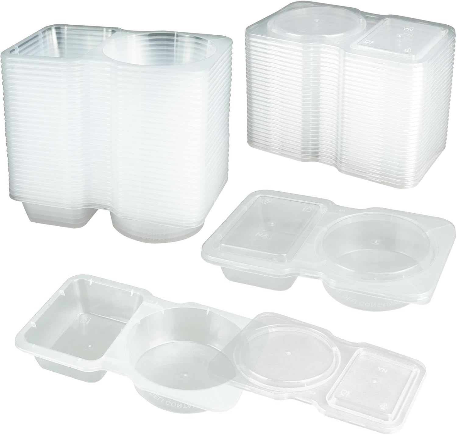 Amazon.com: KFAREJGOAE Two Compartment Containers with Lids Little ...