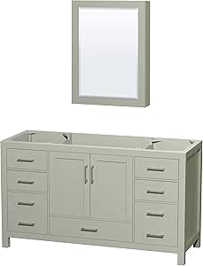 Wyndham Collection Sheffield 60 inch Single Bathroom Vanity in Light ...