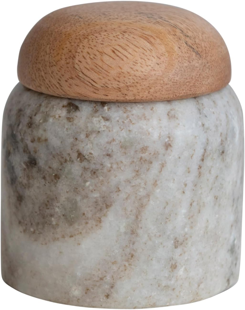 Amazon.com: Creative Co-Op Modern Marble Canister with Wood Lid ...