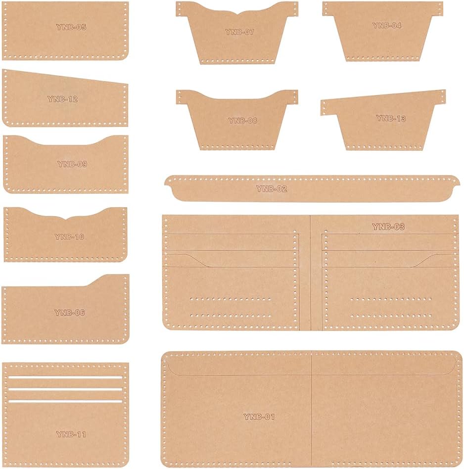 Amazon.com : ANATTASOUL Acrylic Wallet Template Pattern Stencil Set for ...