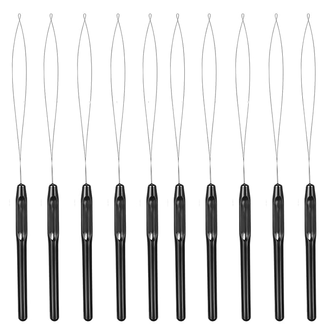 Amazon.com : 10 Pcs Hair Extension Loop Needle Threader, Wire Pulling ...