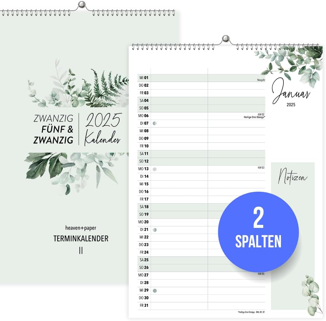 Kalender 2025 Wandkalender (Monatskalender im A4 Hochformat ...