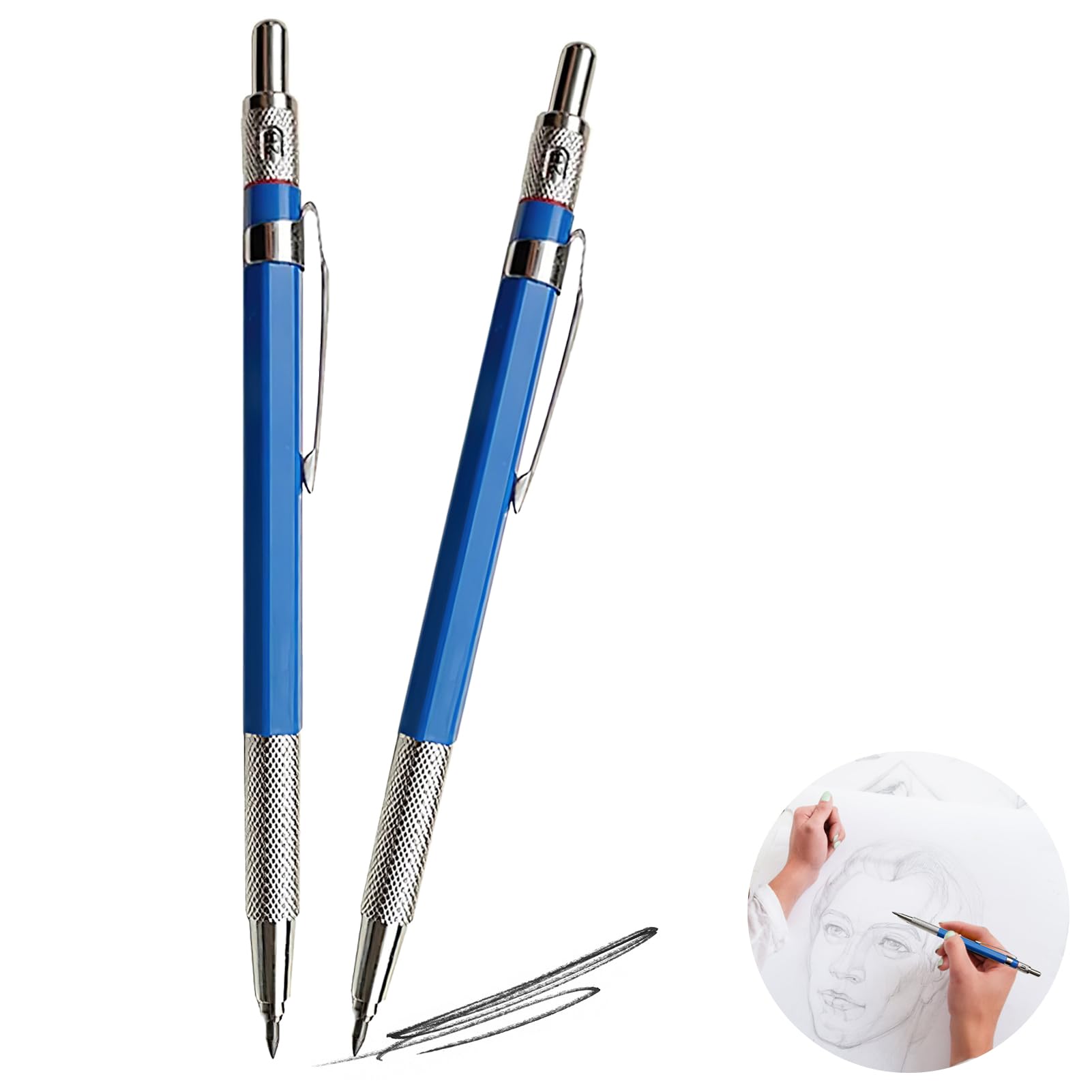 Propelling Pencils Clutch Pencil Set 2Pcs Lead Mechanical Pencil Artist ...