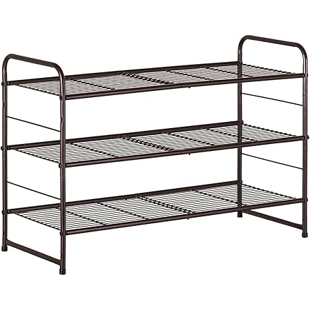 Amazon.com: Simple Houseware 3-Tier Stackable Utility Shoes Organizer ...