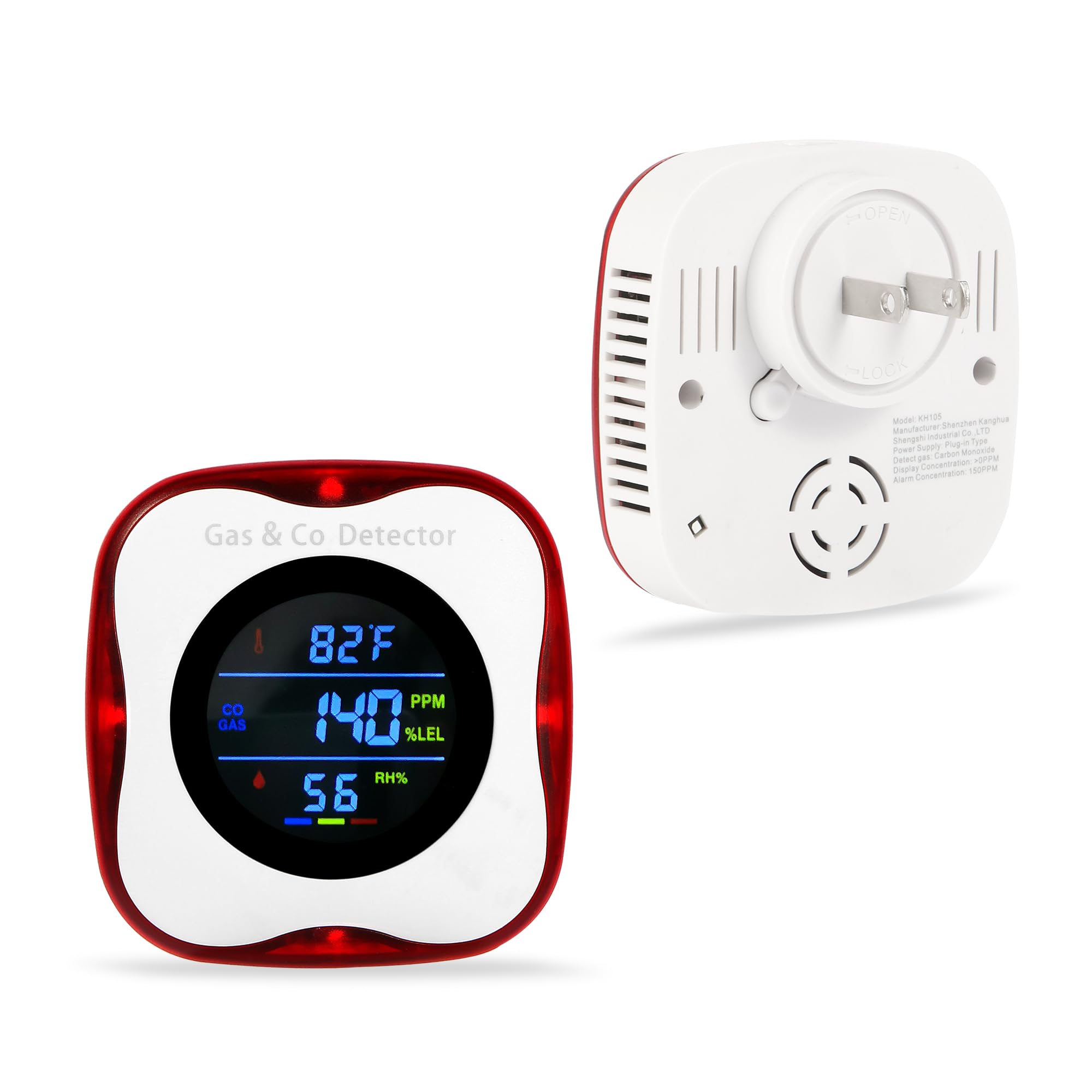 Combination Gas & Carbon Monoxide Detectors Plug in,Natural Gas ...