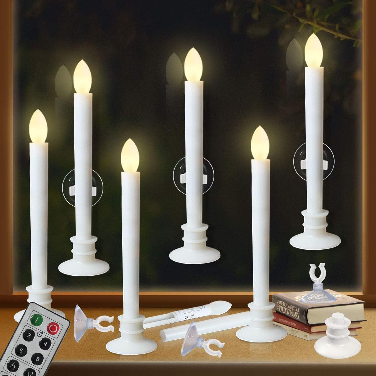 Amazon.com: Flameless Candles with Remote Timers for Window 6PCS ...