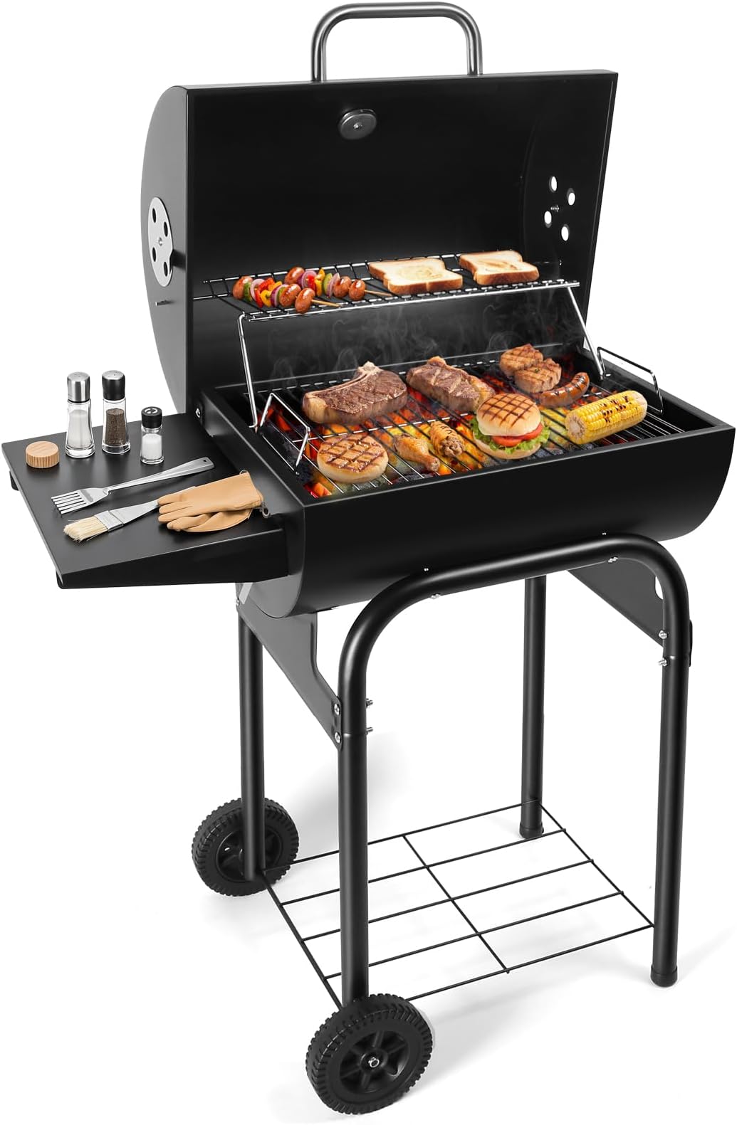 Amazon.com: SUNLIFER Barrel Barbecue Charcoal Grill: Premium Spacious ...