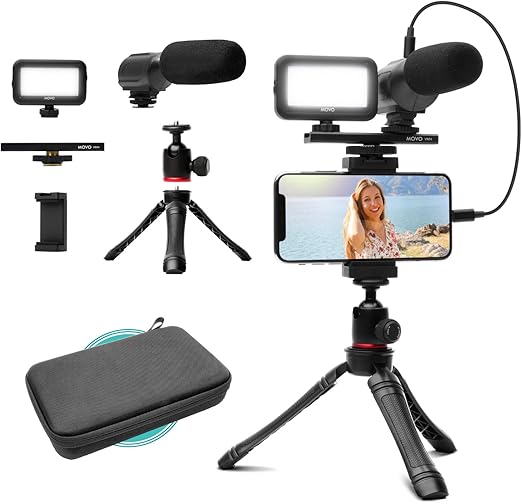 Movo iVlogger Vlogging Kit for iPhone - Lightning Compatible Video Vlog ...