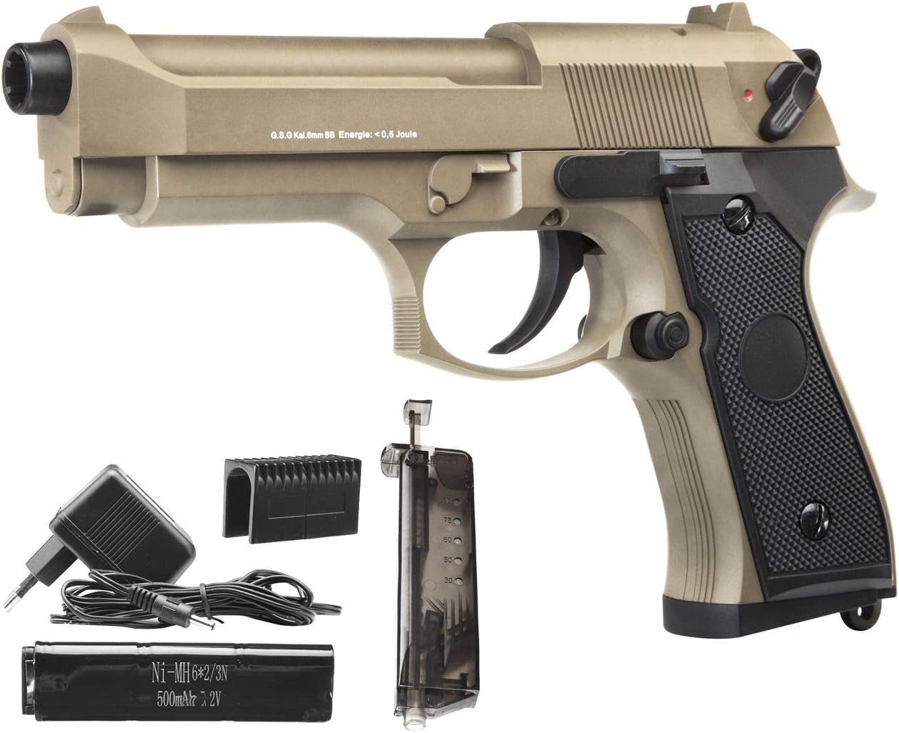 Cyma cm.126/M9/M92 Classic Softair/Airsoft AEP -TAN- inkl. NIMH Akku & Lader