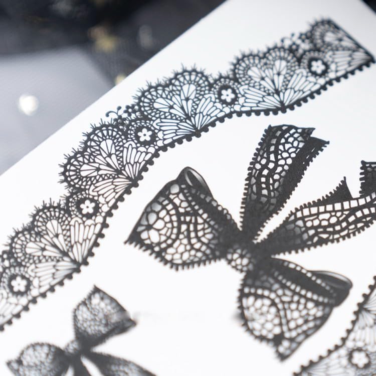 Ribbon Lace Tattoo Drawings Lace Bowknot Waterproof Tattoo Sticker
