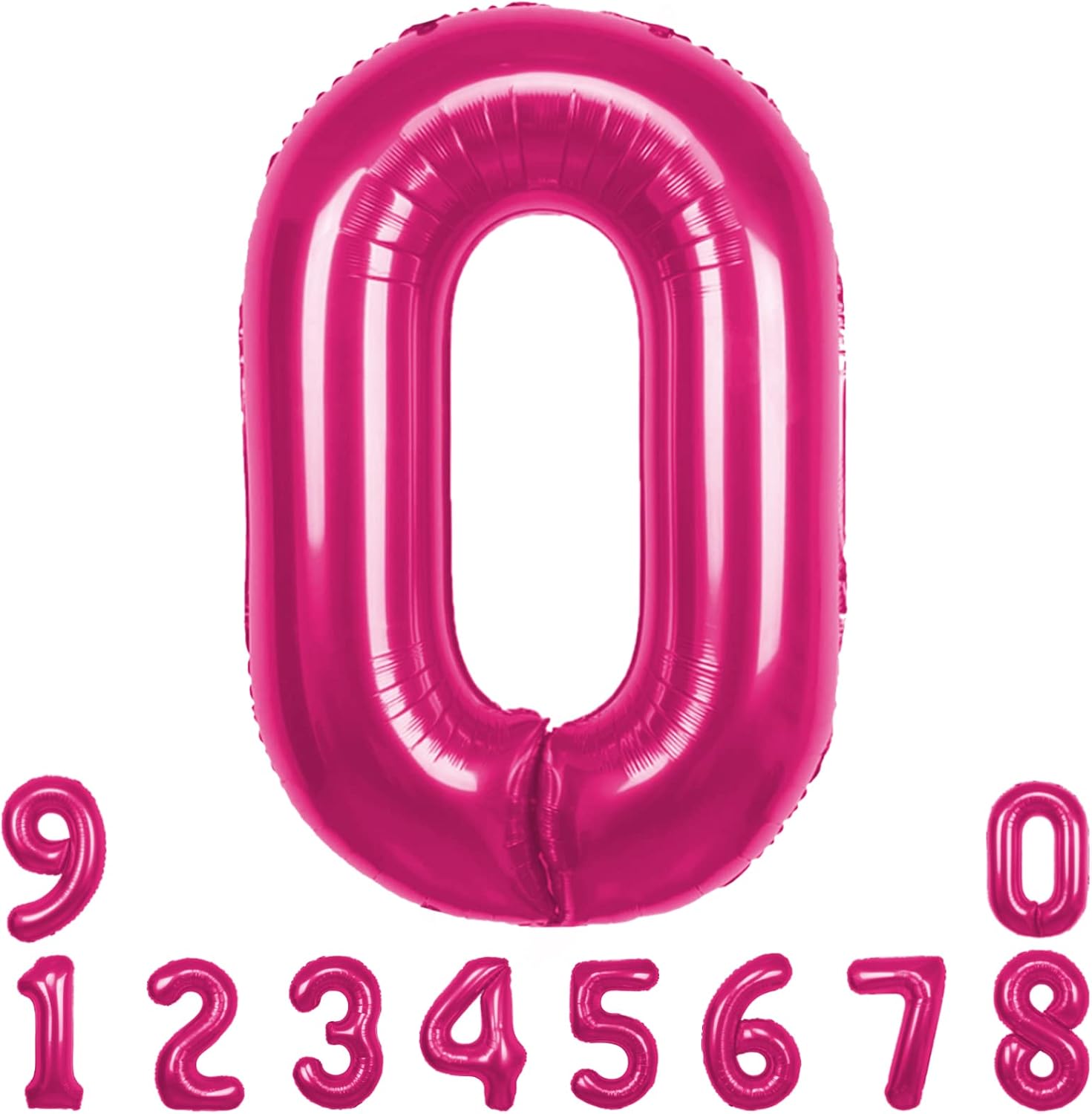 Amazon.com: 40 Inch Big Hot Pink 0 Balloon Number 0 Large Foil Helium ...