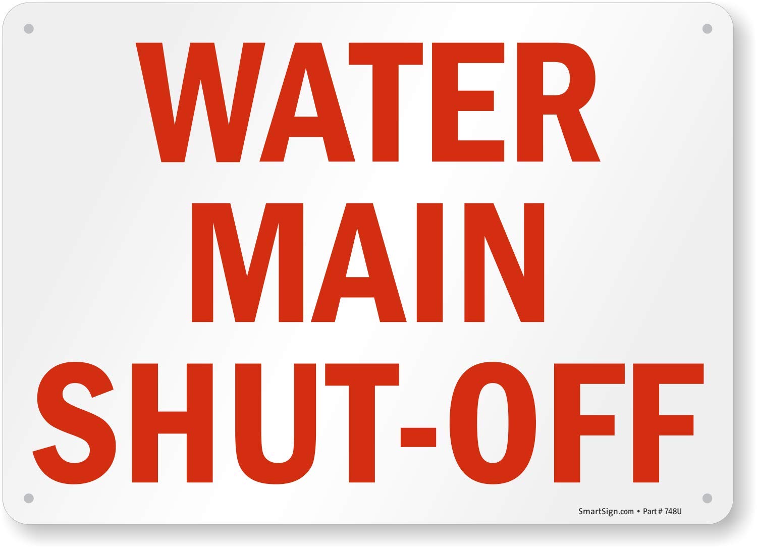 Amazon.com: SmartSign "Water Main Shut-Off" Sign | 10" x 14" Plastic ...