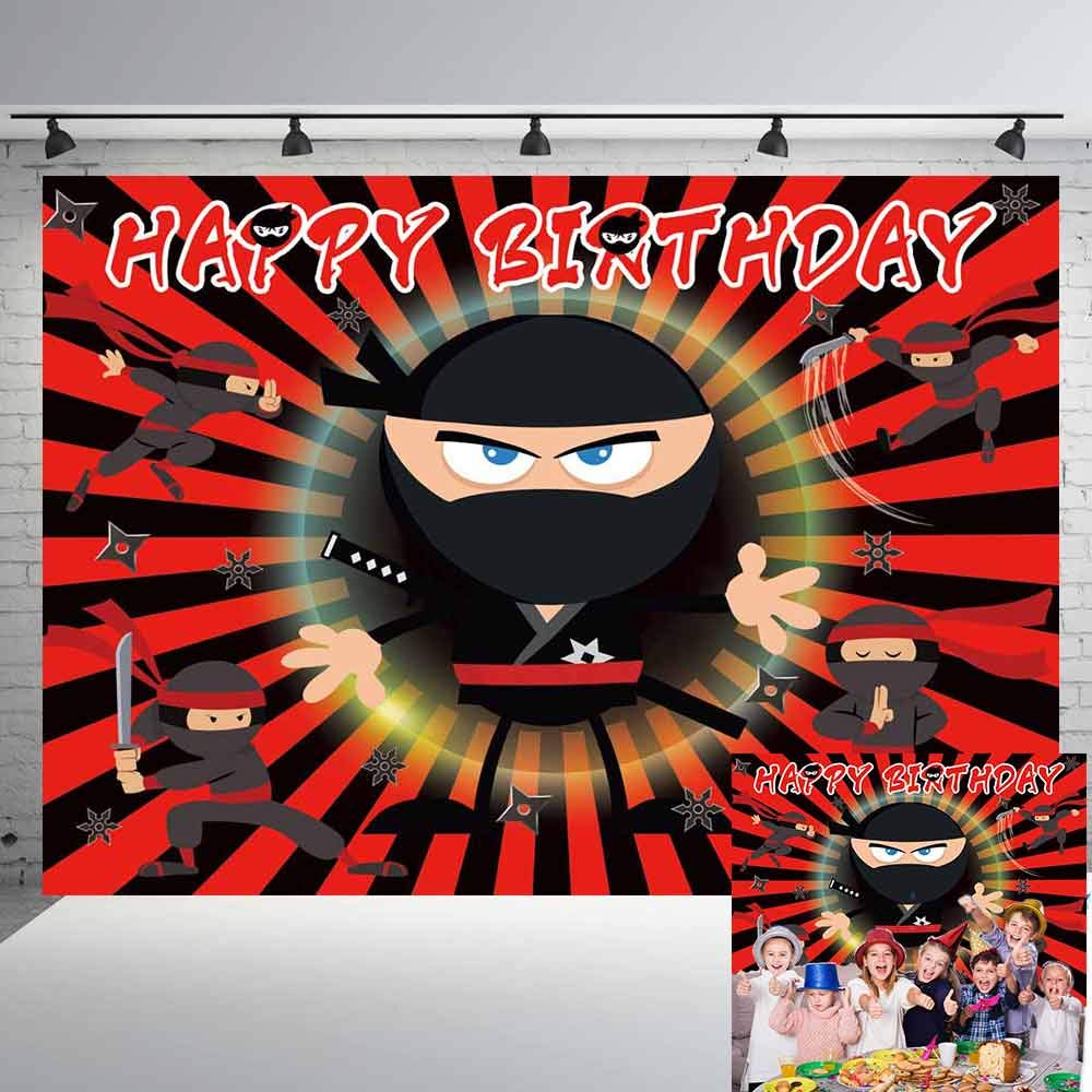 Buy Ninja Warrior Backdrop Party Supplies Banner Japan Darts Battle ...