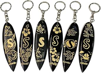 Amazon.com: Hand Carved Initials & Hawaii w/Floral & Ocean Animal ...