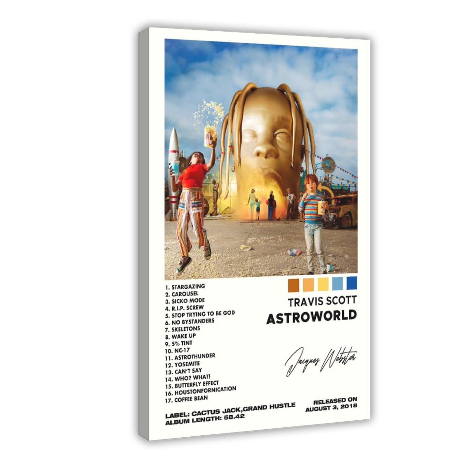 Amazon.com: Fludrouid Travis Scott ASTROWORLD Album Poster Canvas ...