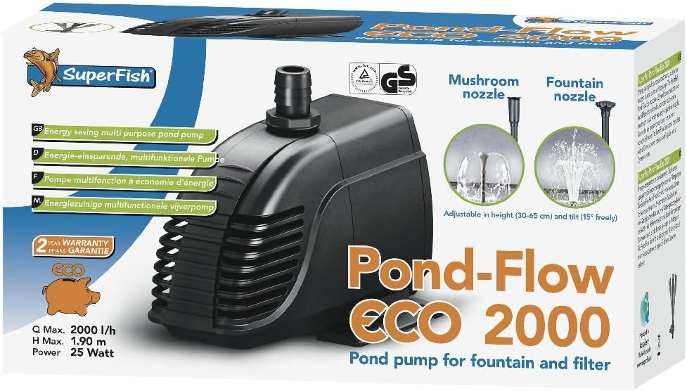 Superfish Pond Flow Eco 2000 Fountain Pump 676020/2542 PF 2000 : Amazon ...