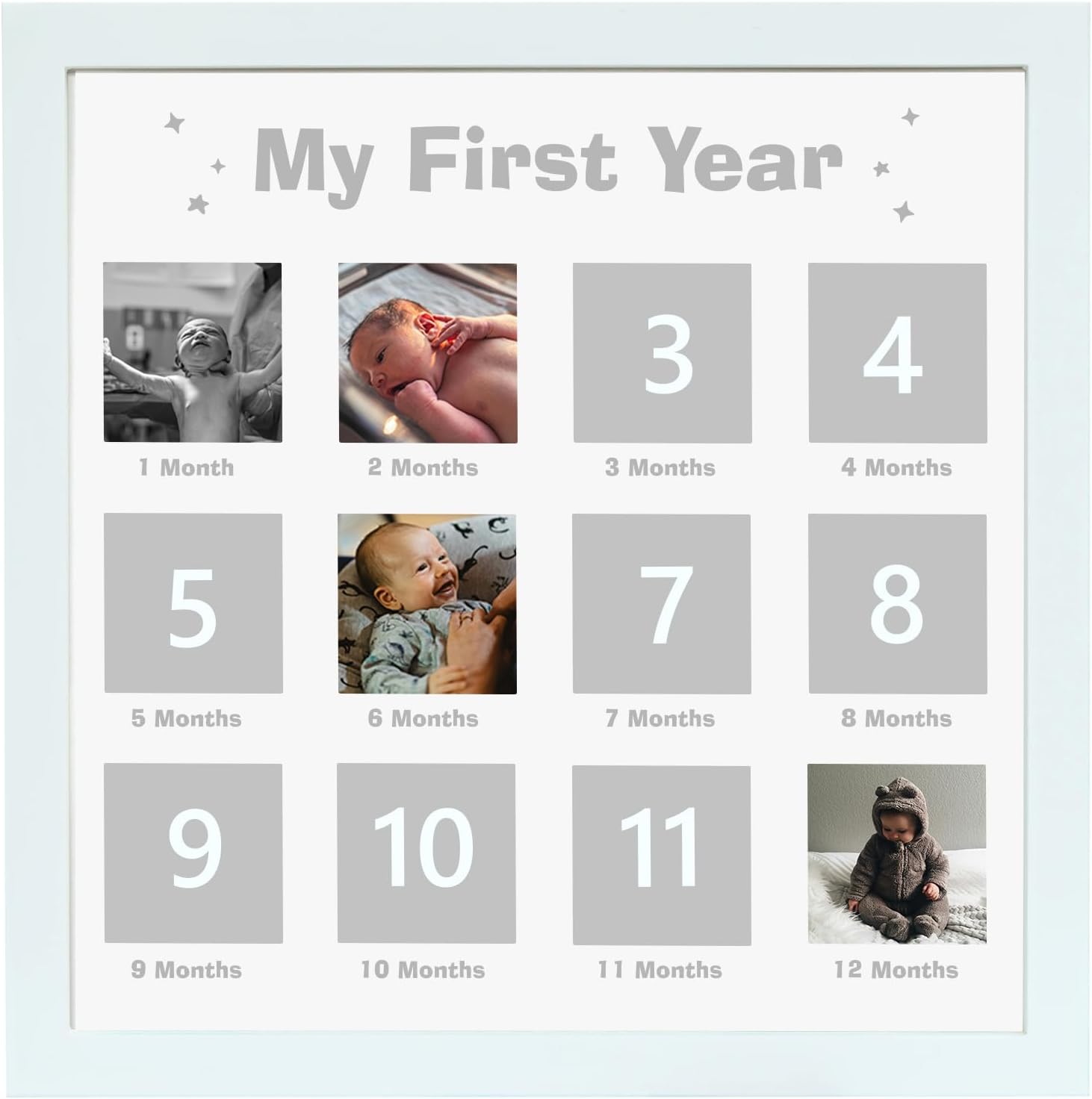 Amazon.com: Jaxenor Newborn Monthly Picture Frame for Baby Growth ...